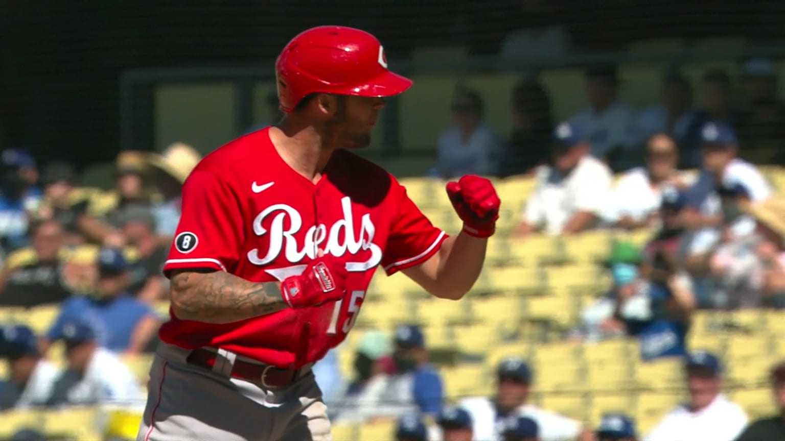 Nick Senzel collects four hits against the Dodgers | 04/28/2021 | Los ...