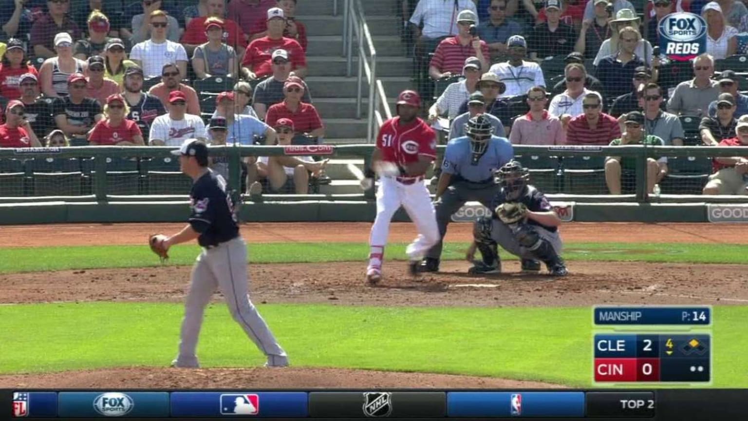 CLE@CIN: Allen opens scoring for Reds with RBI single | 03/02/2016 ...