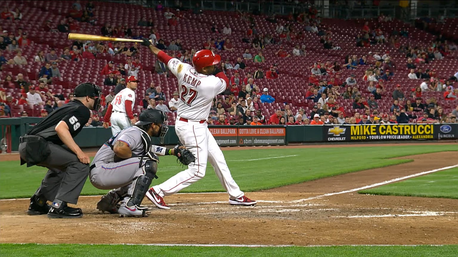 MIA@CIN: Kemp crushes his 1st home run with the Reds | 04/09/2019 ...