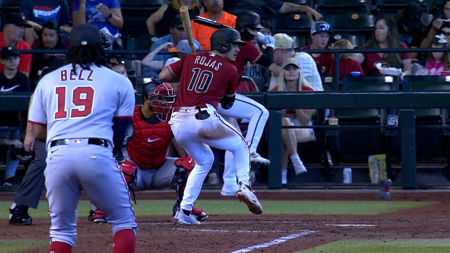 Josh Rojas singles to right field to score Varsho | 07/24/2022 ...