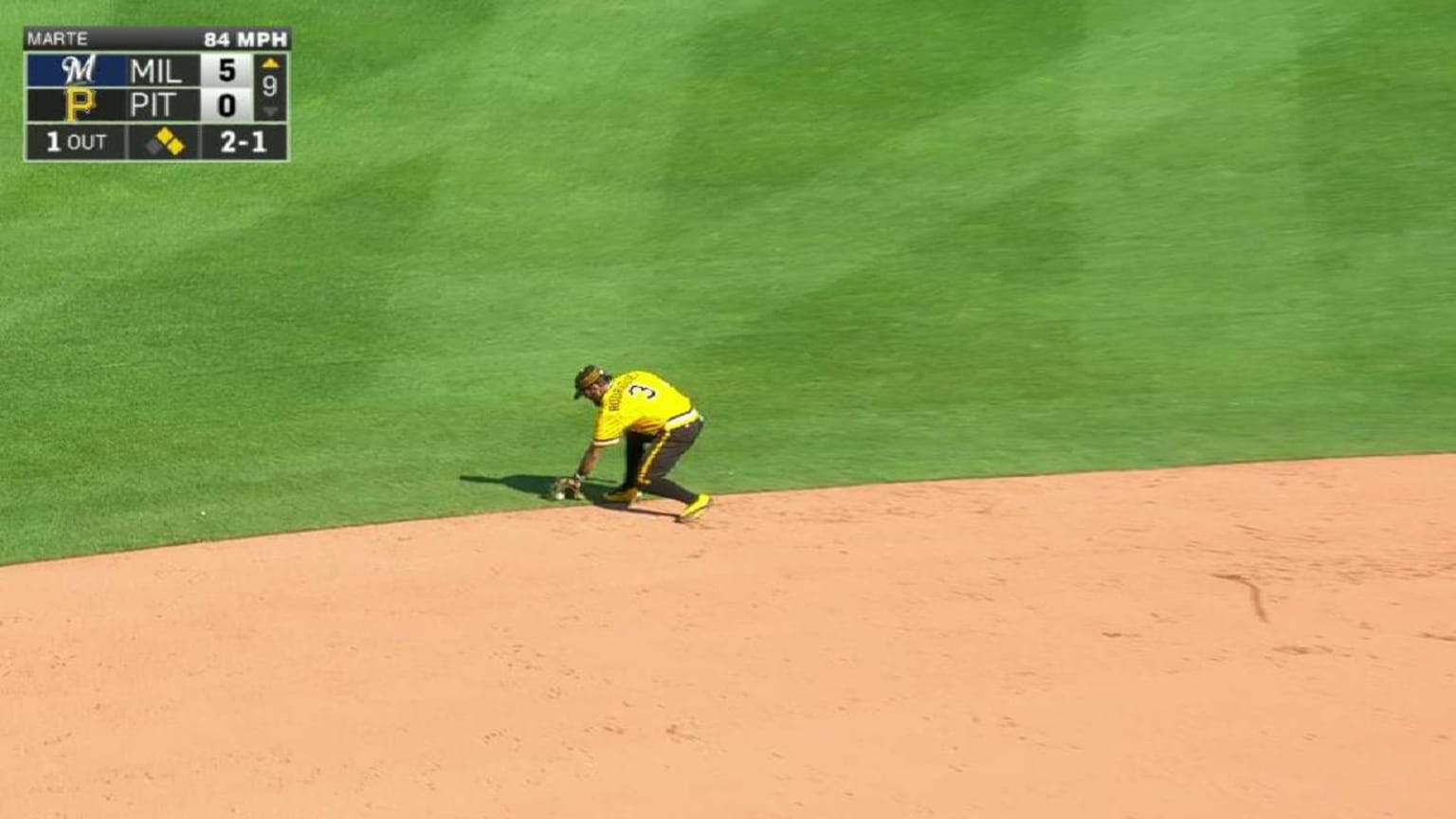 Orlando Arcia reaches on a force attempt, fielding error by shortstop ...