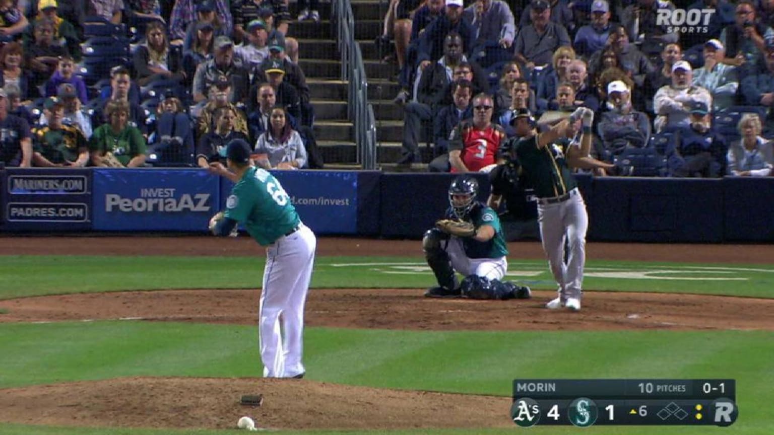 OAK@SEA: Pinder slugs a solo home run to right field | 03/07/2018 ...