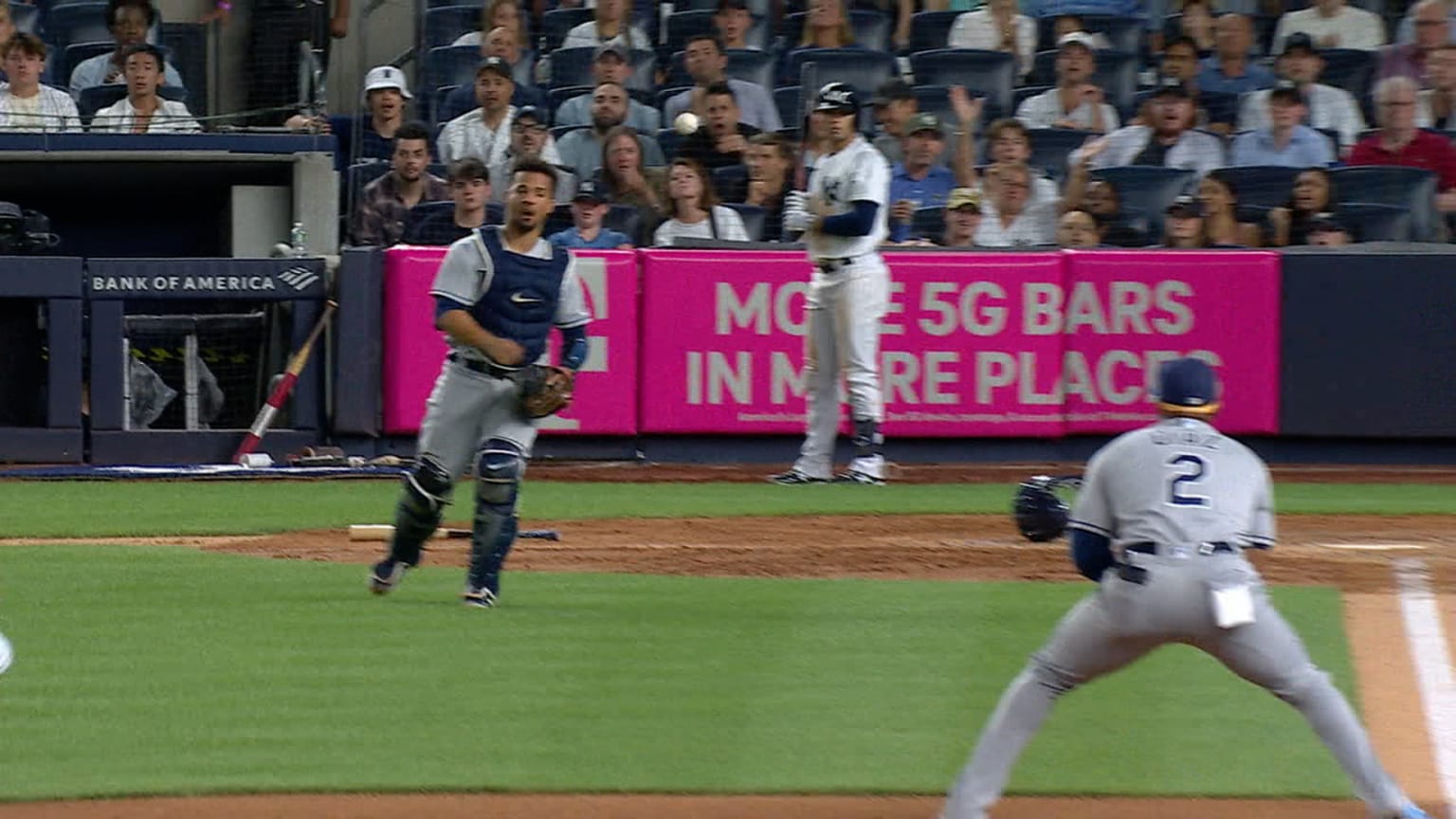 Francisco Mejía makes the play on Jose Trevino's bunt | 08/15/2022 ...