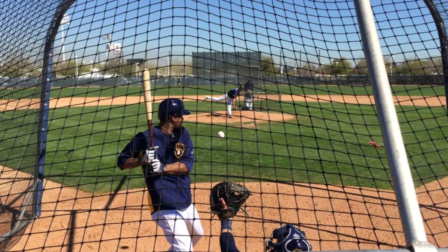 Brewers take live batting practice at Spring Training | 02/21/2017 ...