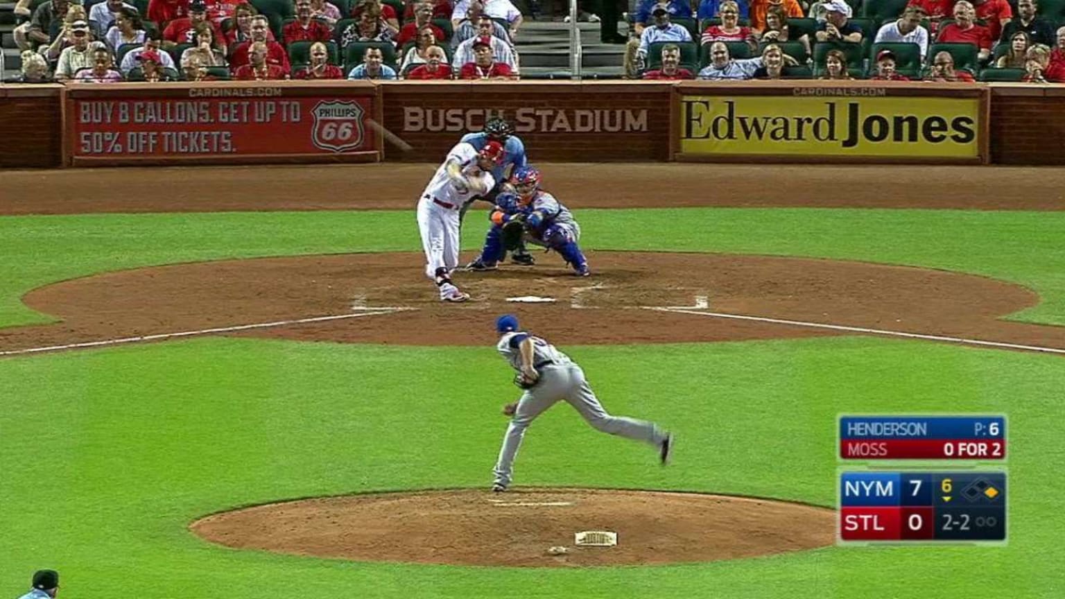 NYM@STL: Moss lines a two-run homer off the foul pole | 08/25/2016 ...