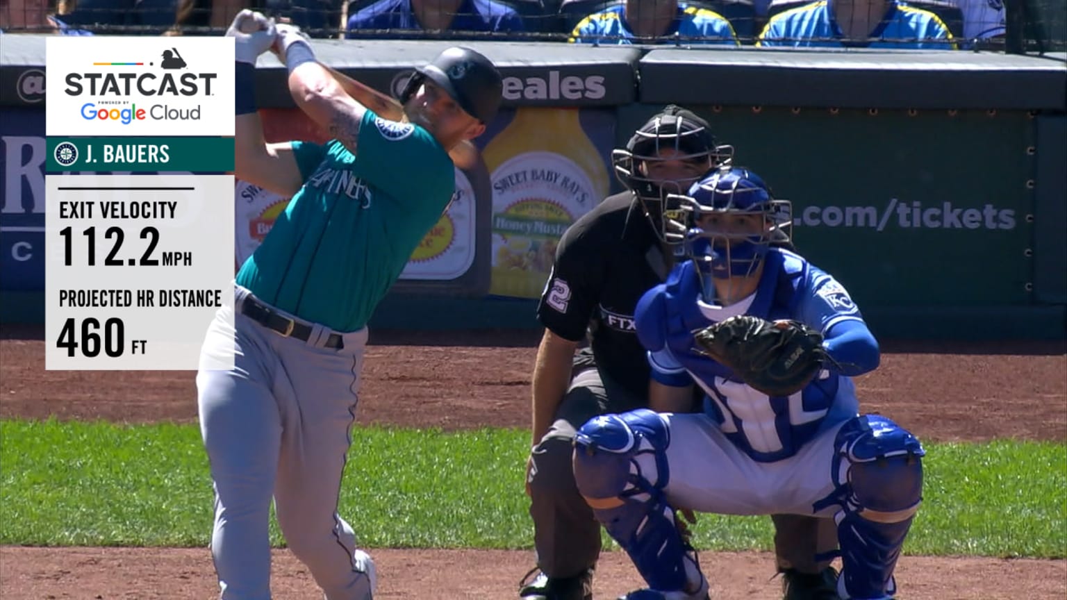 Jake Bauers clobbers 460-foot home run vs. Royals | 09/19/2021 | MLB.com