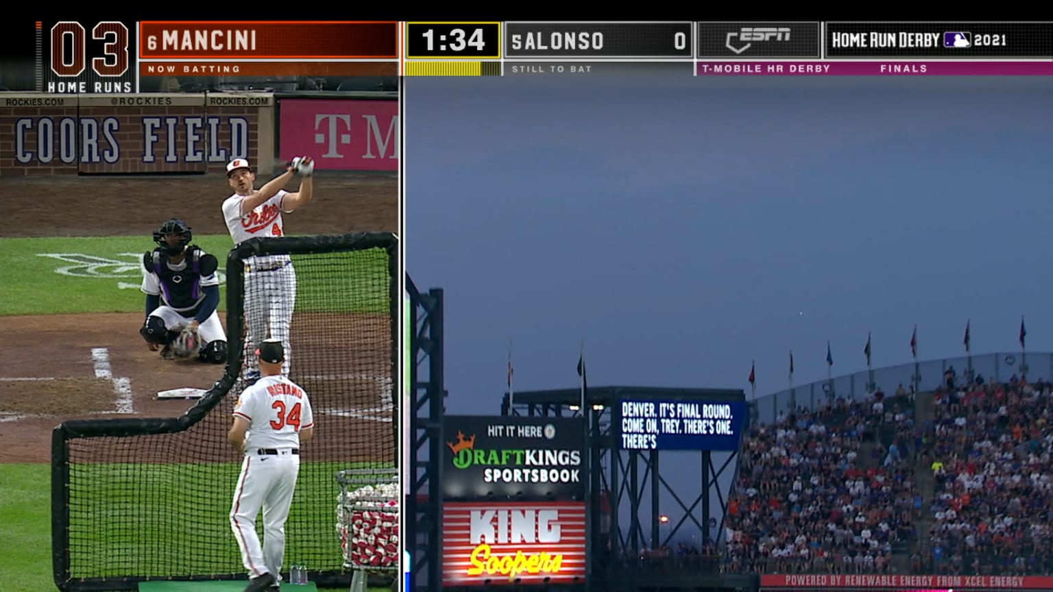 Trey Mancini hits 490-foot home run in finals | 07/13/2021 | Los ...