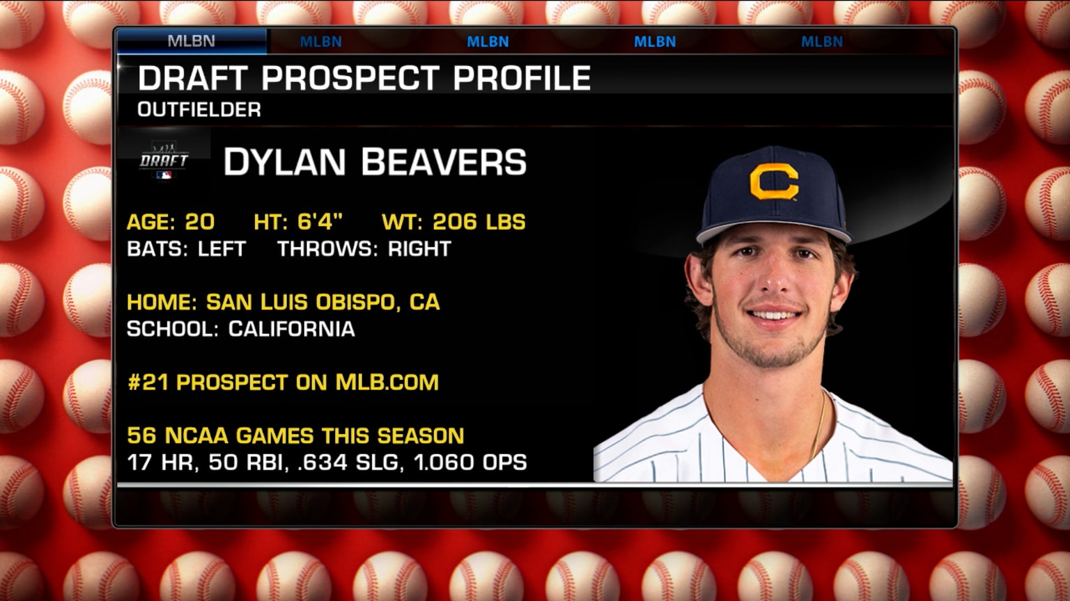 Dylan Beavers joins MLB Central to talk Draft Combine | 07/06/2022 | Lasmayores.com