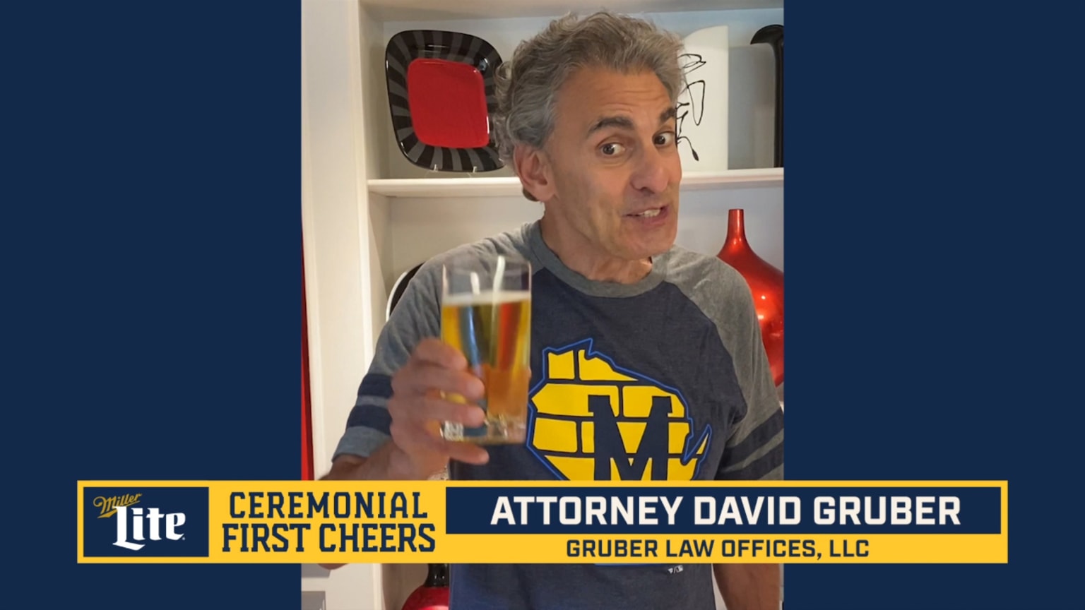 David Gruber salutes Brewers with First Cheers | 08/30/2020 | Milwaukee ...