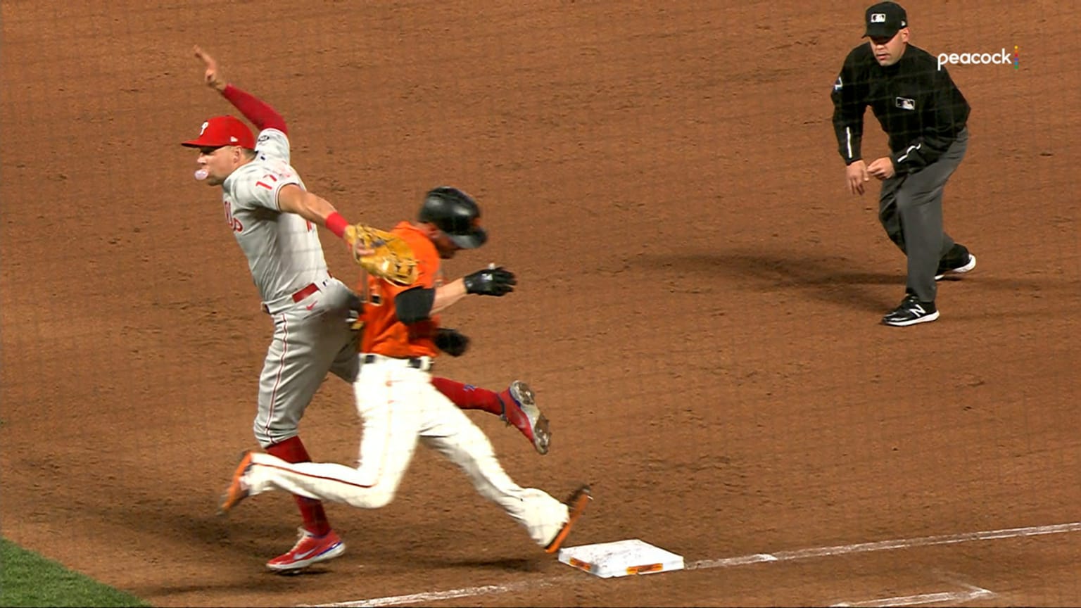 Austin Slater is out at first after review in the 6th | 06/18/2021 ...