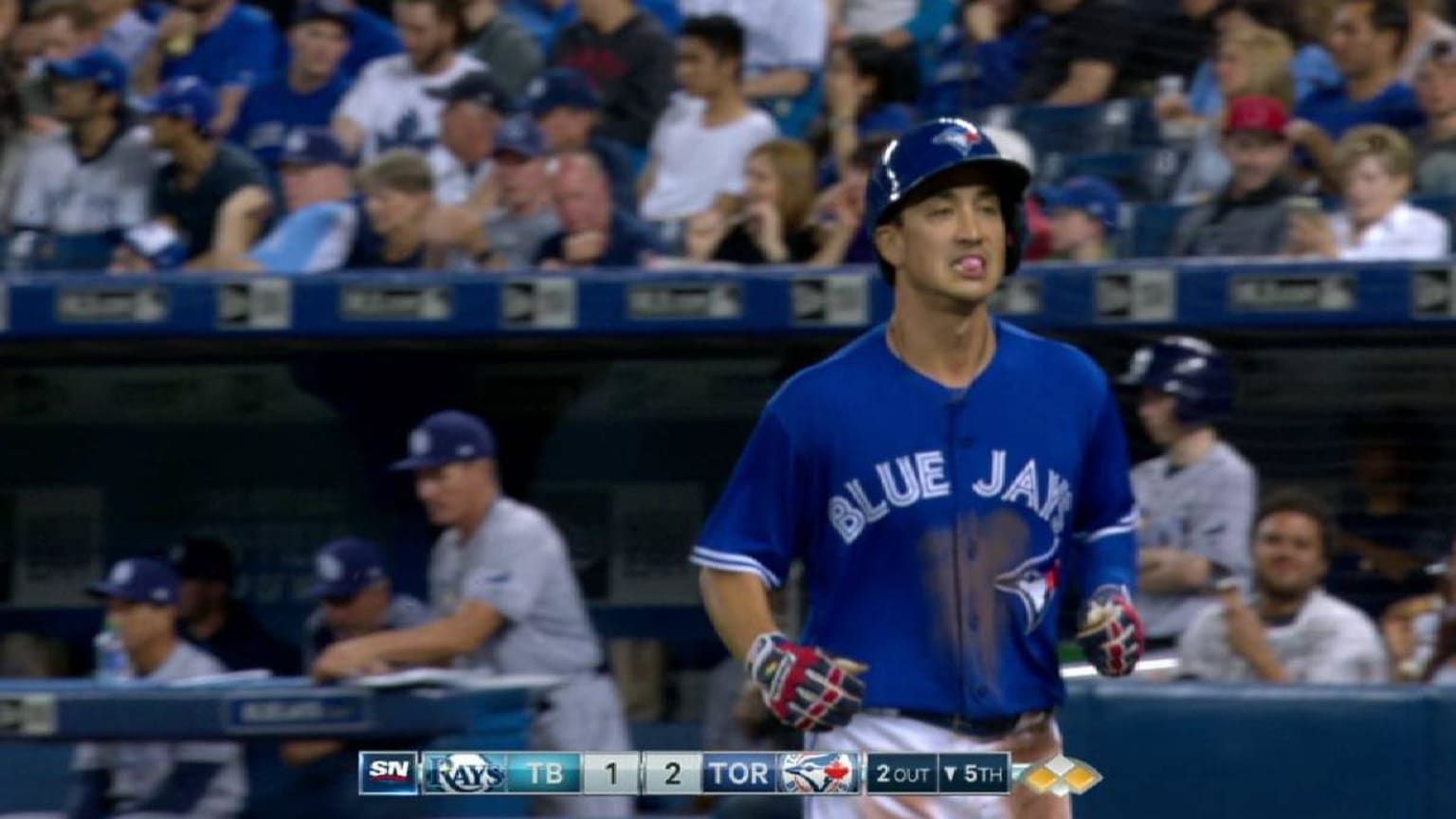 TB@TOR: Barney crosses plate on a double play | 04/28/2017 | Toronto ...