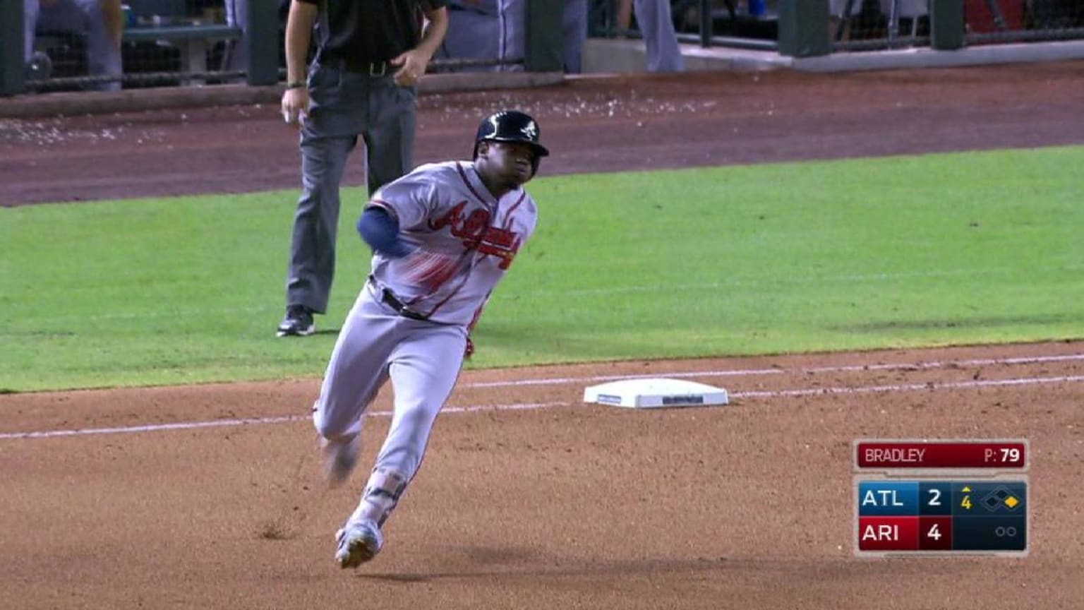 Adonis Garcia doubles (21) on a sharp line drive to center fielder ...