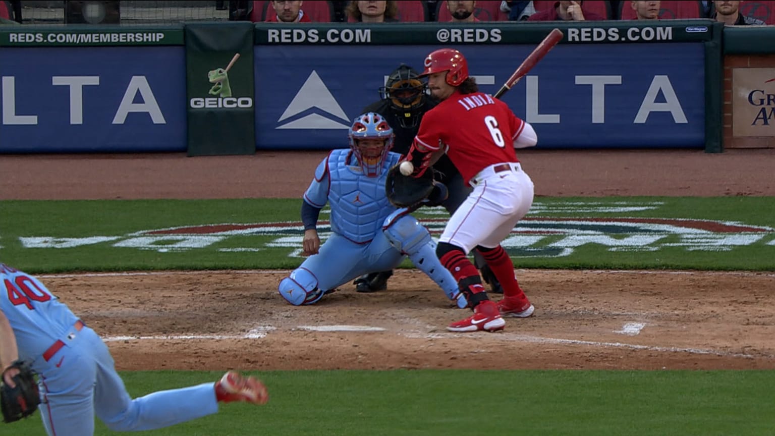 Jonathan India gets hit by pitch with bases loaded | 04/03/2021 ...