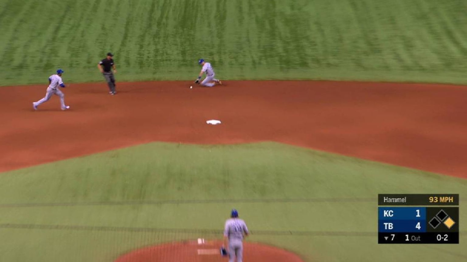 KC@TB: Merrifield makes sliding stop on his backhand | 08/22/2018 ...