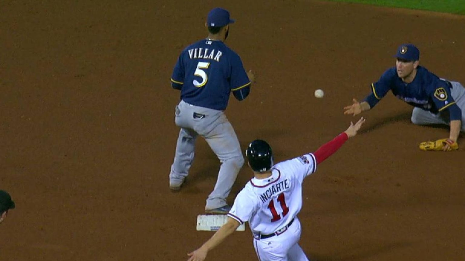 Chase d'Arnaud grounds into a force out, second baseman Aaron Hill to ...