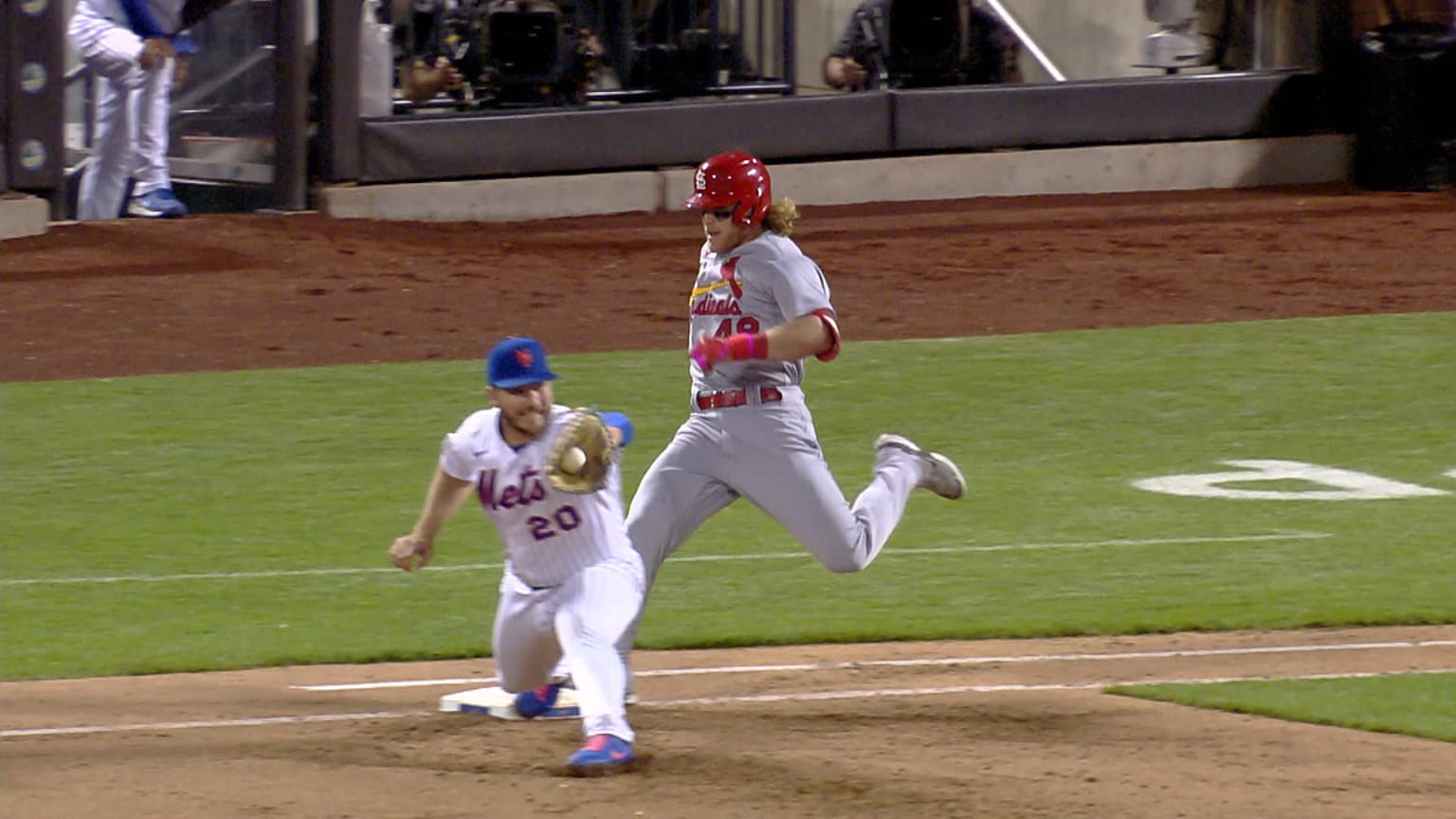 Harrison Bader is safe at 1st base after review | 05/17/2022 ...