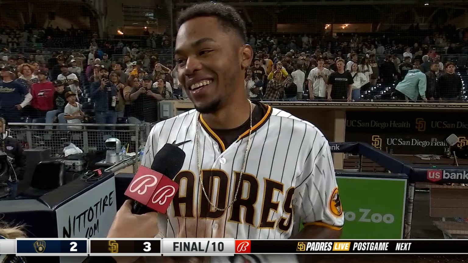 José Azocar reflects on his walk-off hit for Padres | 05/23/2022 | San ...