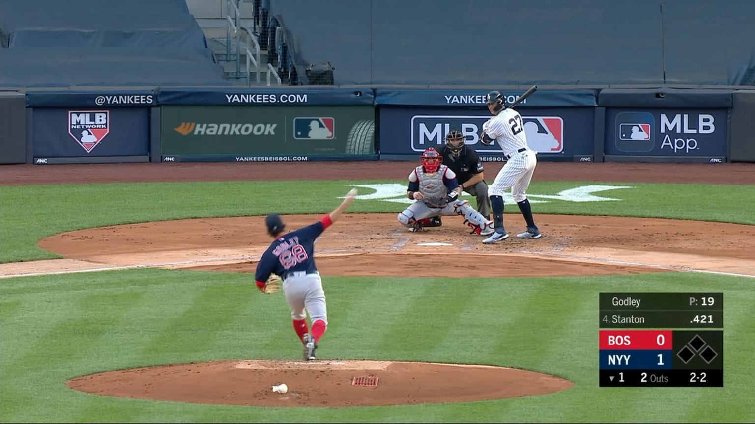 Zack Godley whiffs Giancarlo Stanton in the 1st | 08/01/2020 | MLB.com