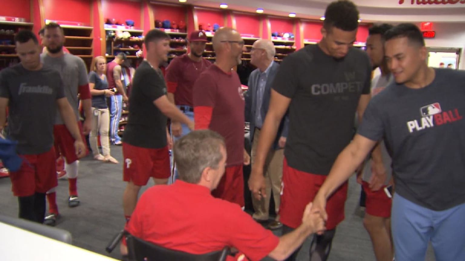 ALS patient George Schreppel visits the Phillies | 06/21/2018 ...