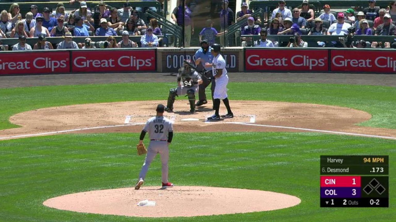 CIN@COL: Harvey freezes Desmond to end the 1st | 05/27/2018 ...