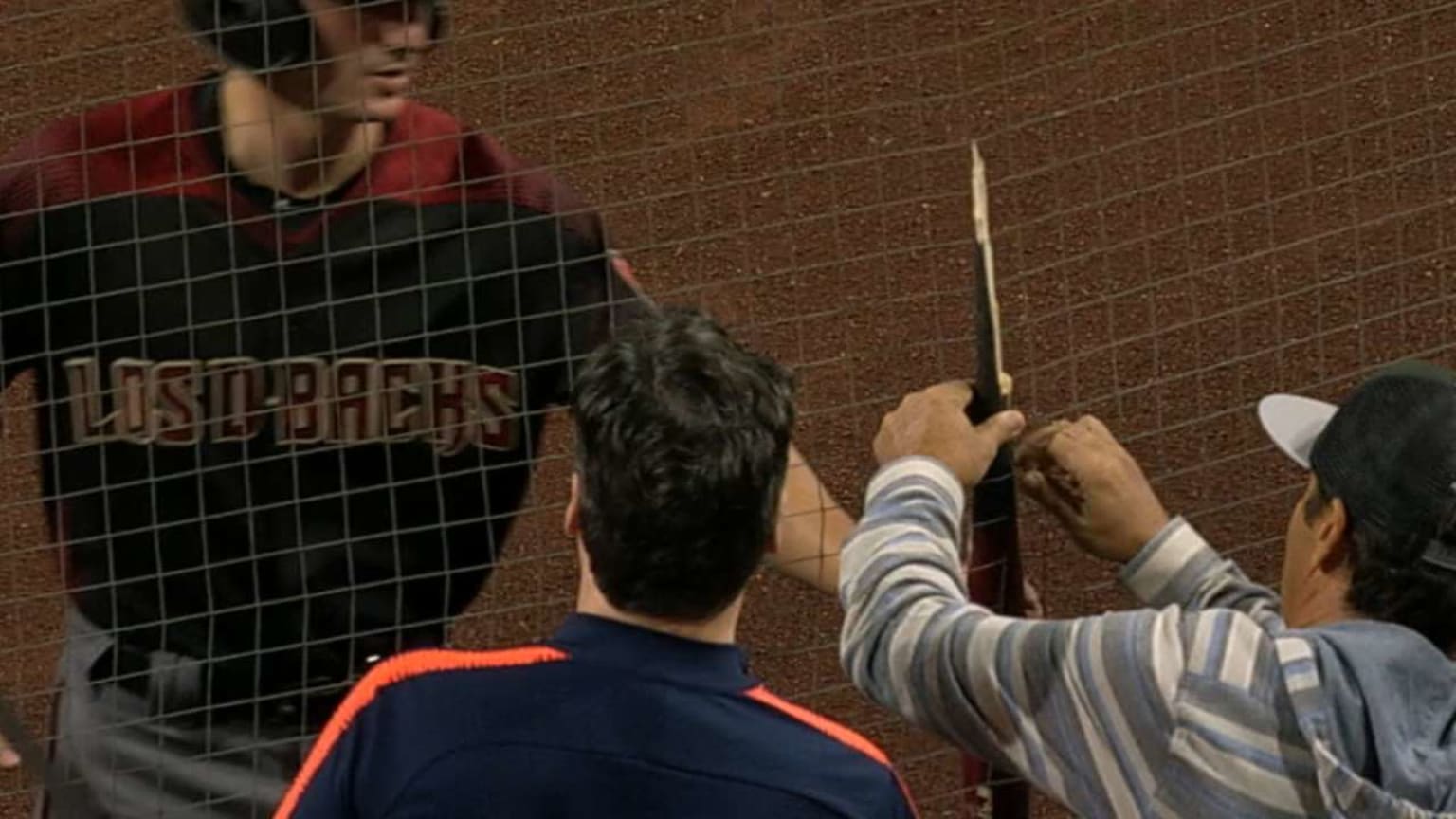 ARI@SD: Brito's broken bat gets caught in netting | 09/29/2018 ...
