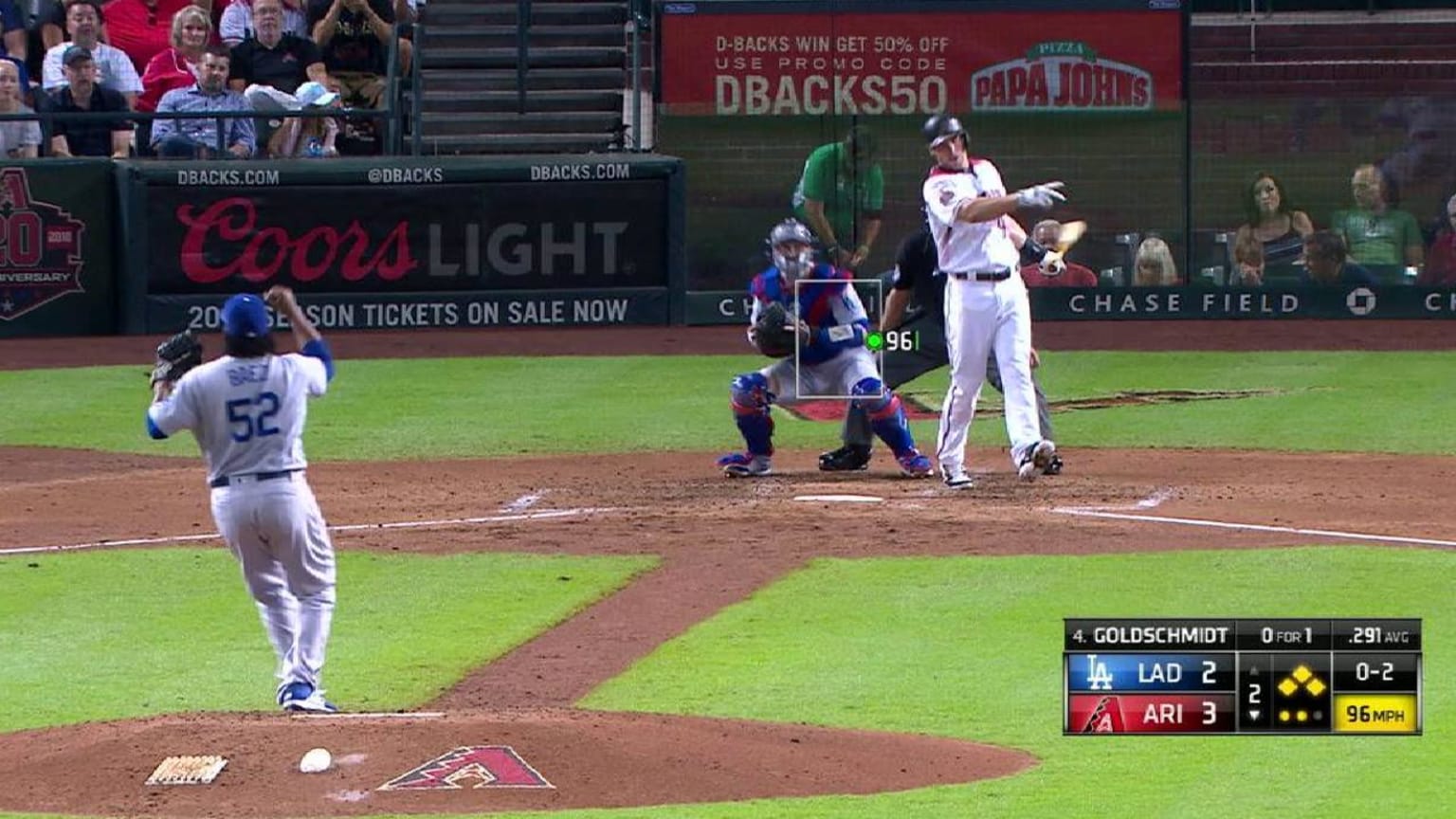 LAD@ARI: Baez K's Goldy to strand the bases loaded | 09/26/2018 | Los ...