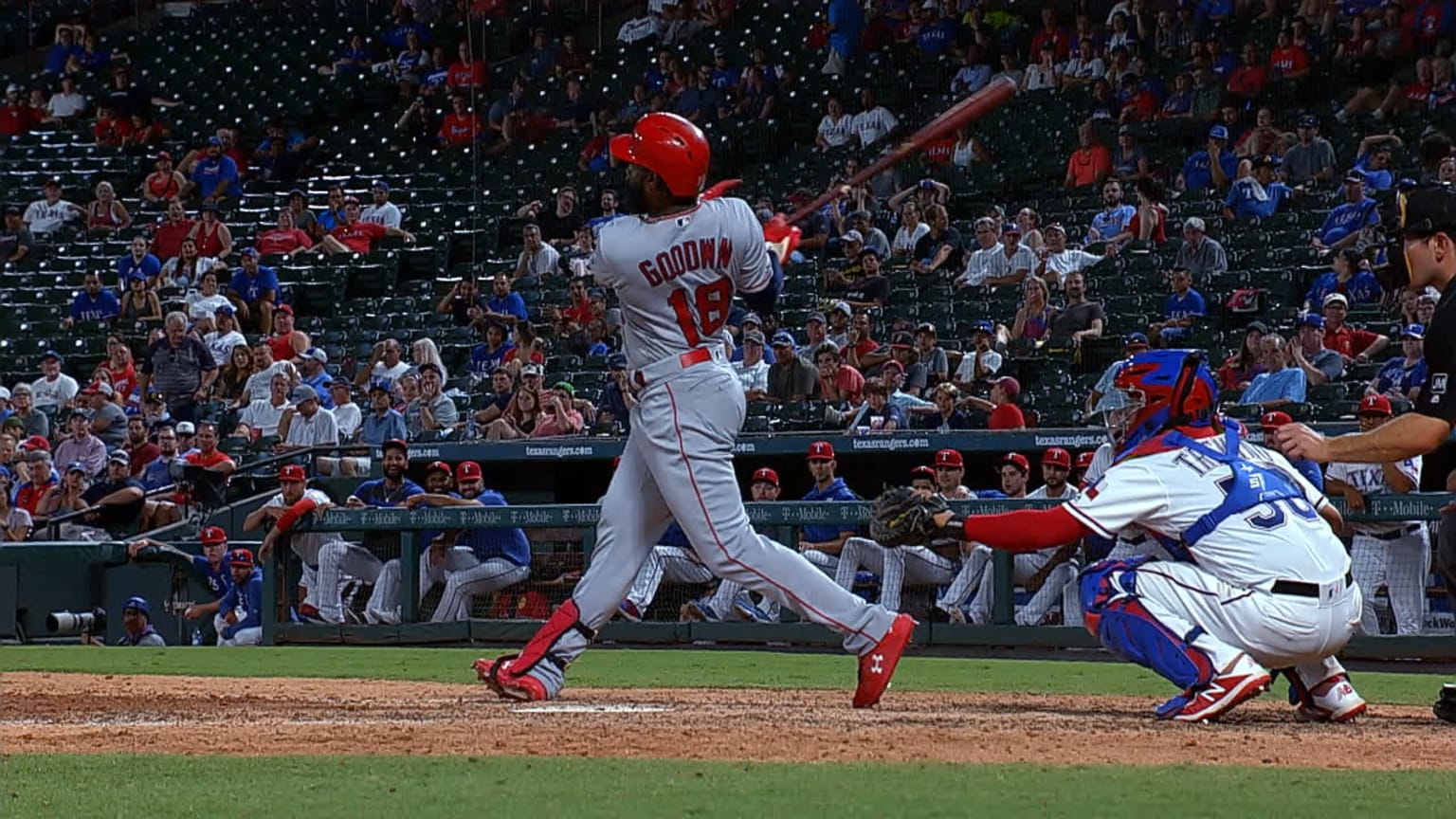 LAA@TEX: Goodwin cranks clutch solo jack in the 9th | 08/20/2019 | Los ...