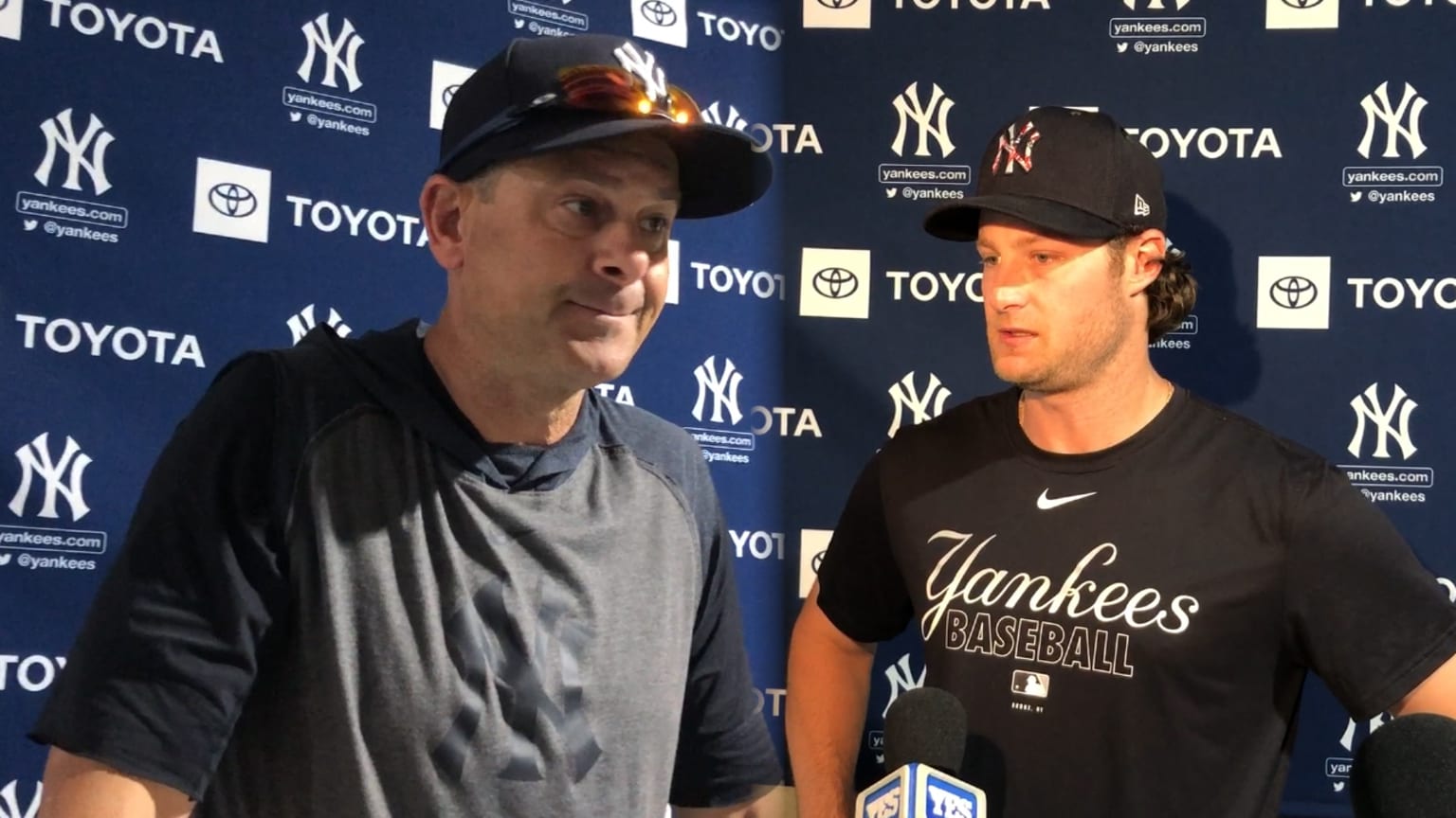 Gerrit Cole, Aaron Boone break down his spring start | 03/10/2020 ...