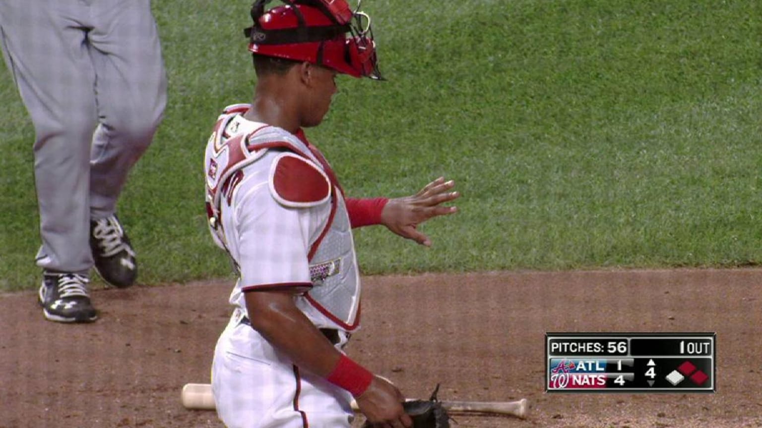 Adonis Garcia reaches on catcher interference by Pedro Severino. Adonis ...