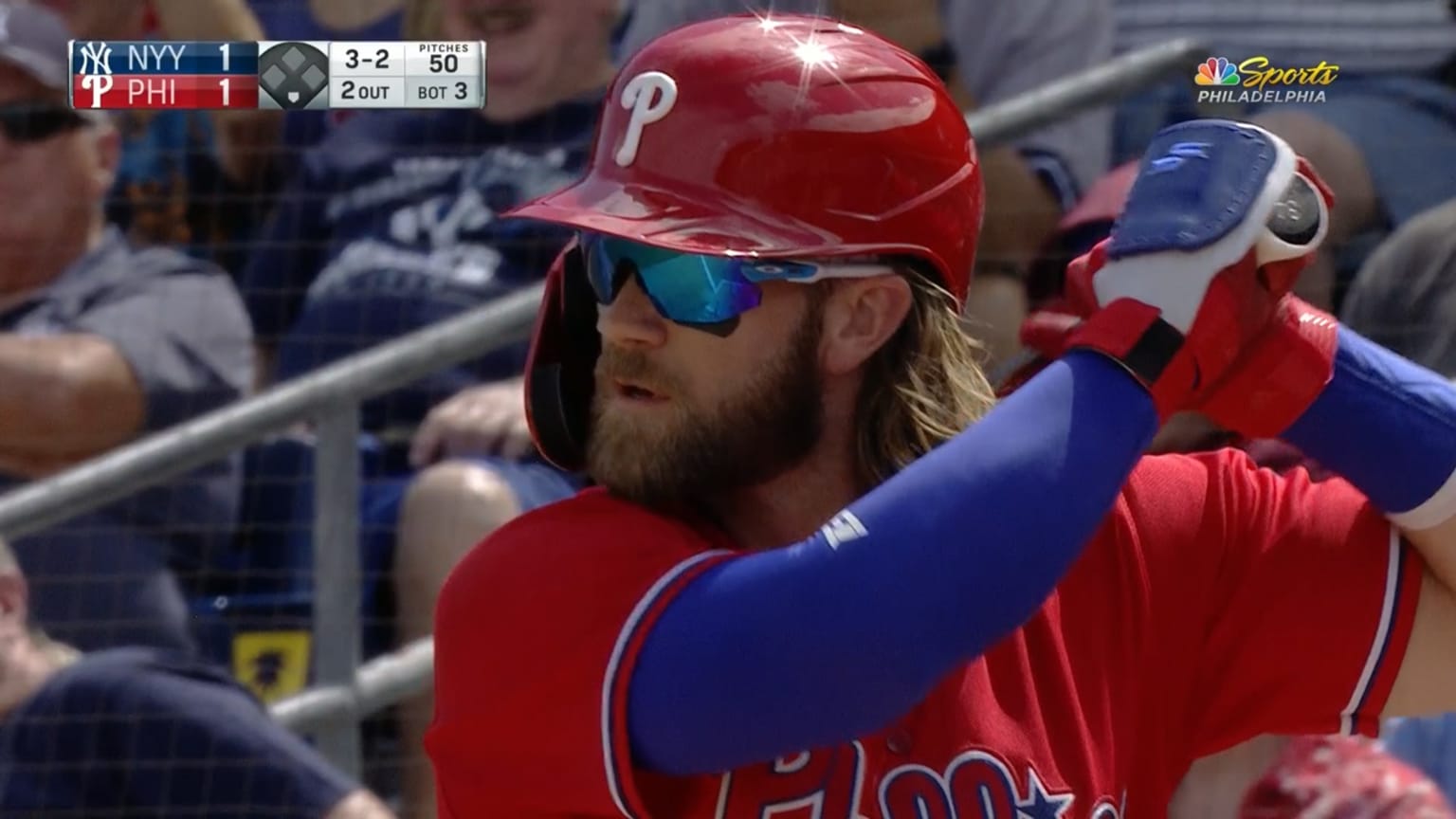 Bryce Harper collects three hits vs. the Yankees | 03/09/2020 | New ...