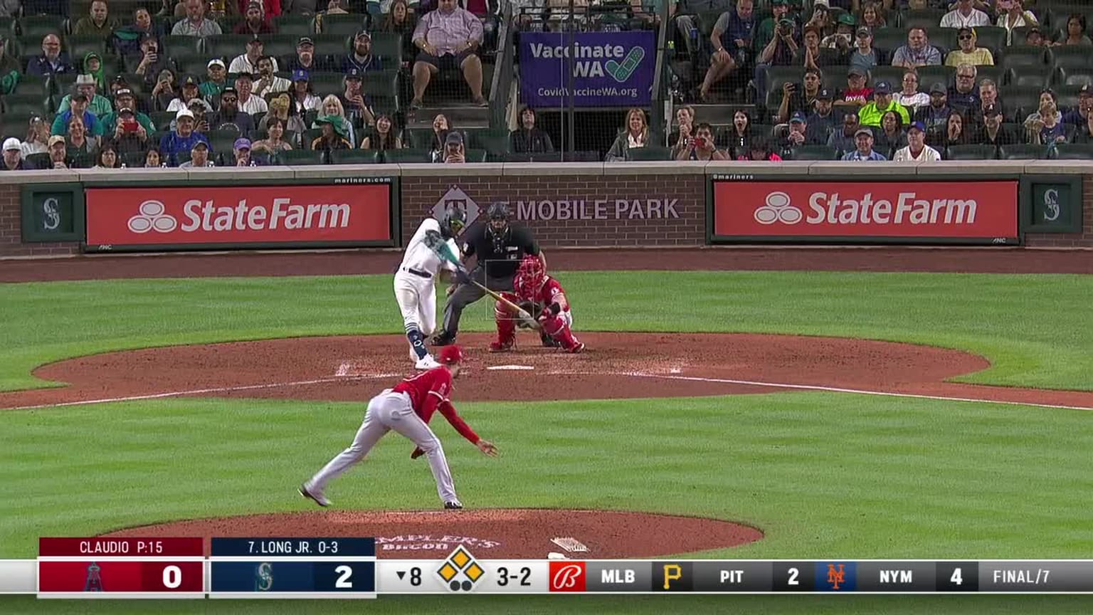 Shed Long Jr. grounds out, third baseman Jose Rojas to first baseman ...