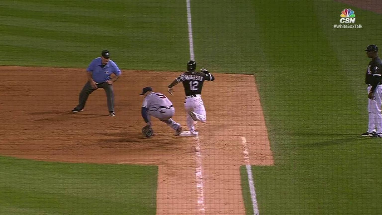 Tim Anderson reaches on a throwing error by third baseman Adonis Garcia ...