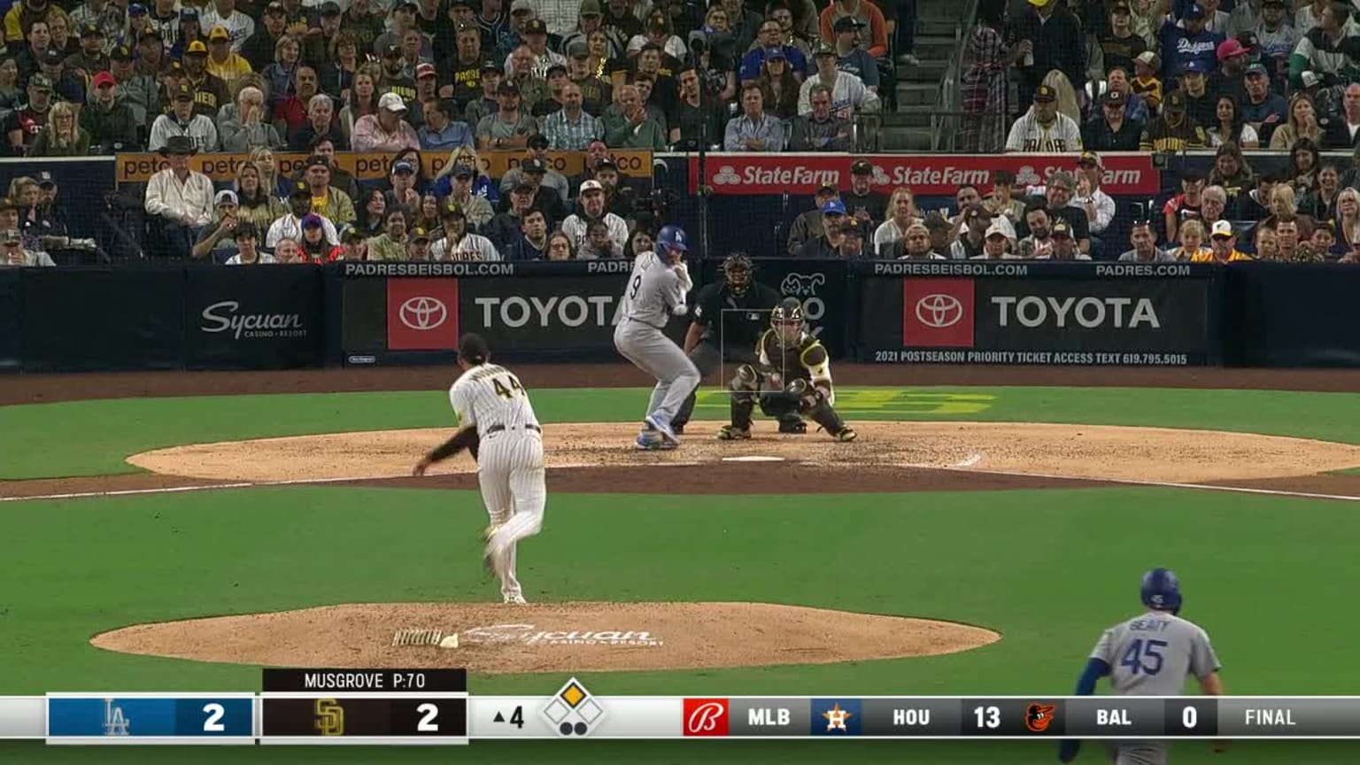 Gavin Lux grounds out sharply, pitcher Joe Musgrove to first baseman ...