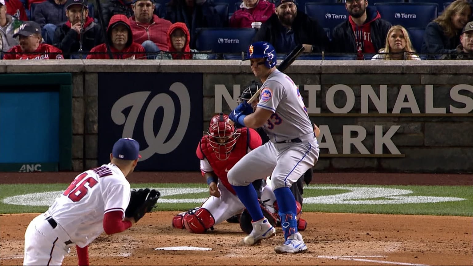 James McCann is hit by a pitch for Mets' first run | 04/07/2022 | New ...