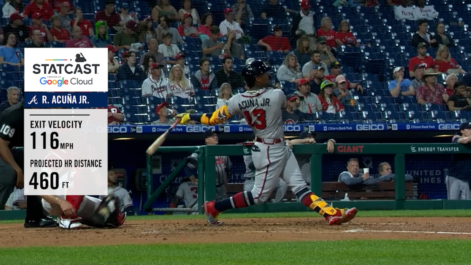 Ronald Acuña Jr. demolishes 460-foot homer at 116 mph | 06/08/2021 ...