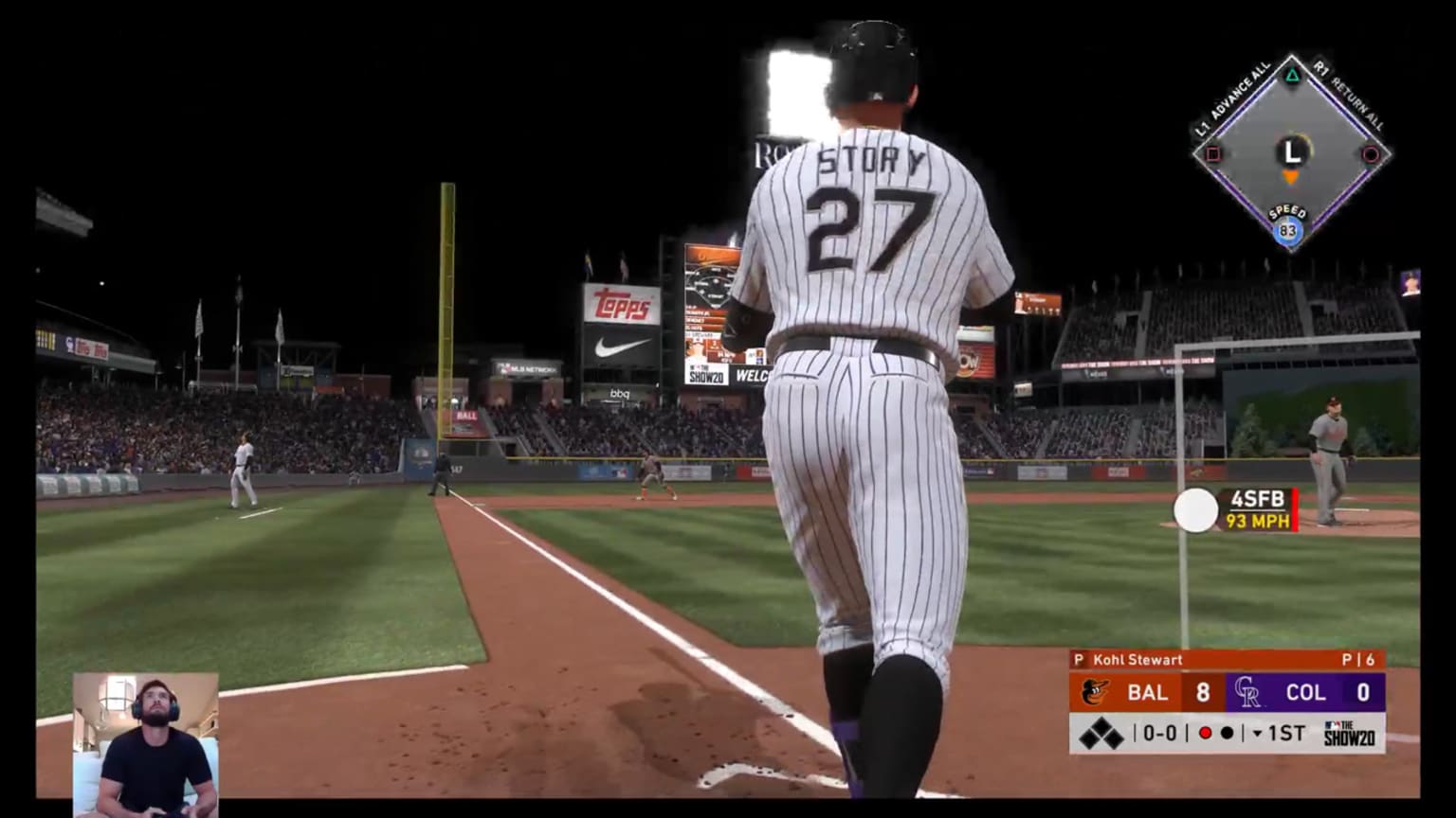 Dwight Smith Jr. vs. David Dahl in MLB The Show 20 | 04/20/2020 | St ...