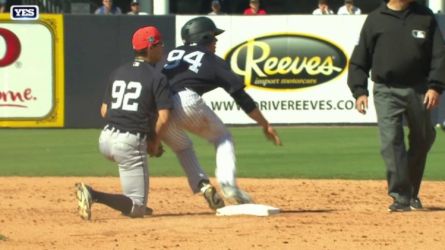 DET@NYY: Hendrix swipes second, moves to third | 03/13/2018 | New York ...