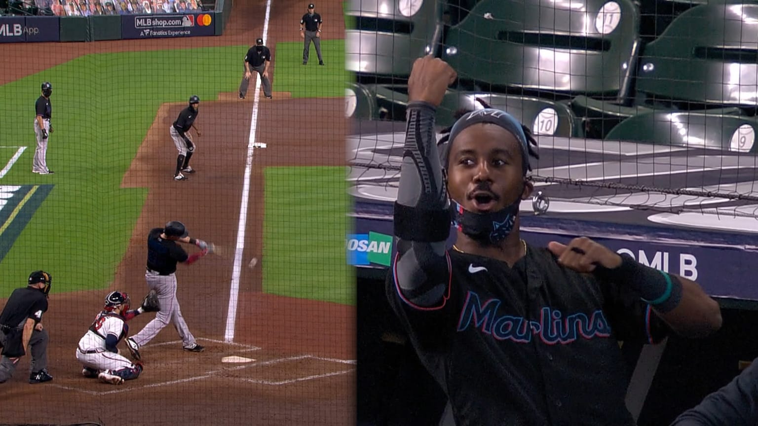 Garrett Cooper rips a two-run double to left field | 10/06/2020 | MLB.com