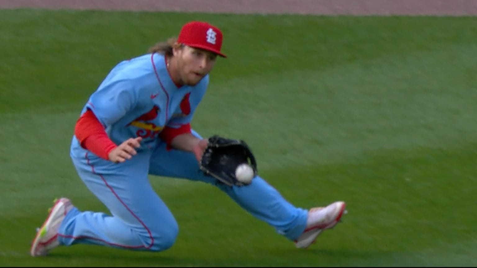 Brendan Donovan makes a nice sliding catch in left | 06/04/2022 | St ...