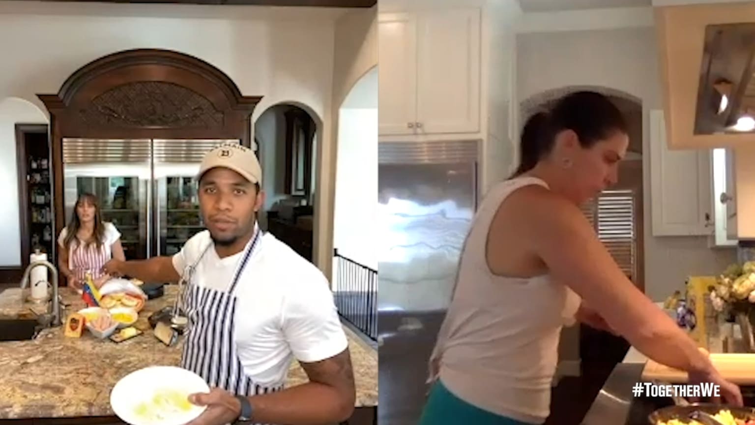 Elvis + Cori Andrus whip up a delicious dish | 06/22/2020 | Texas Rangers