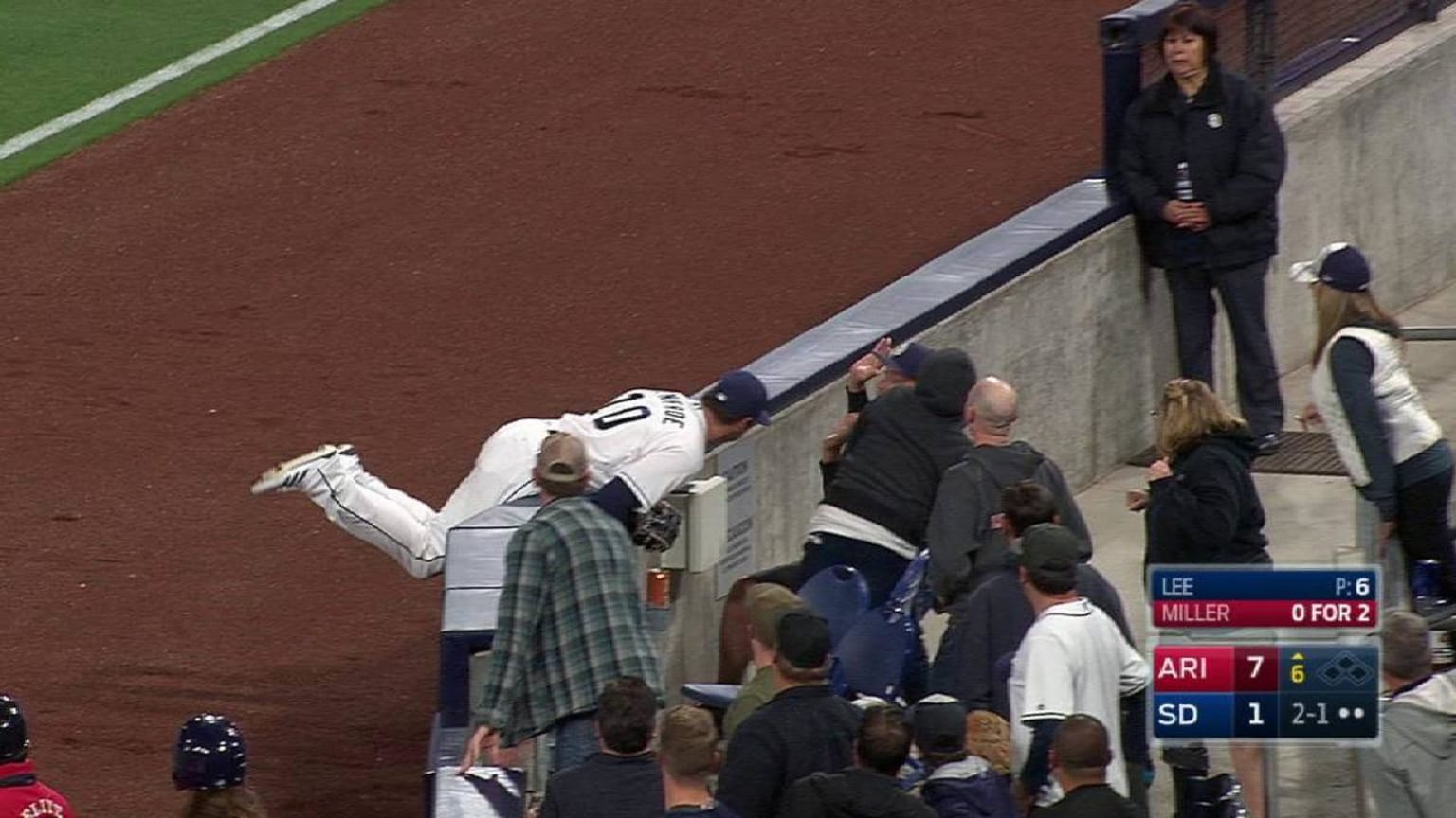 Miller, Shelby vs Lee, Zach - FOUL | 04/18/2017 | Colorado Rockies