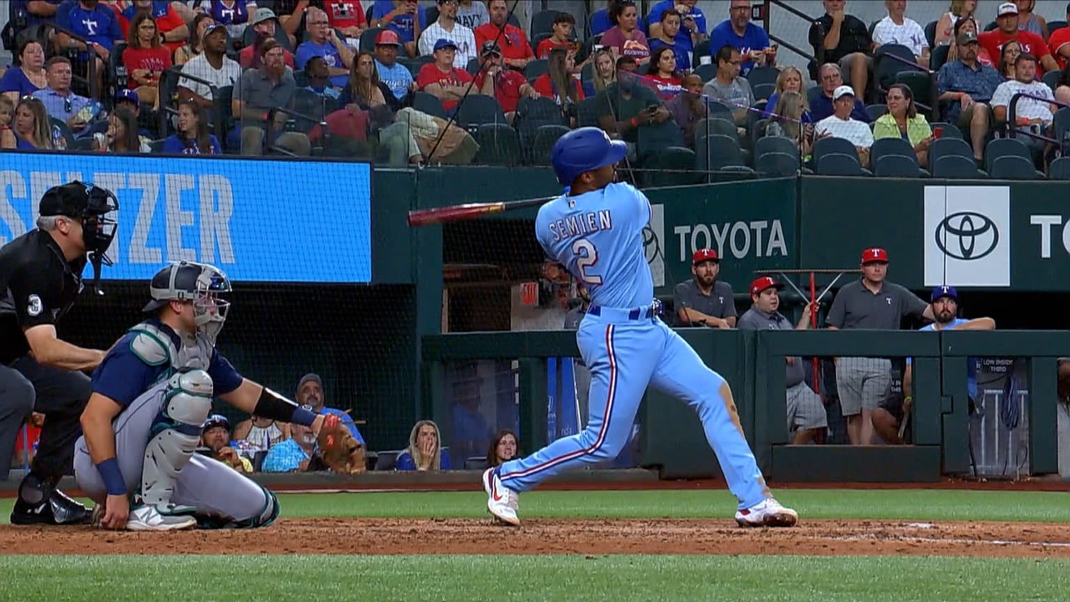 Marcus Semien cranks a solo homer to left field | 07/17/2022 | Texas ...