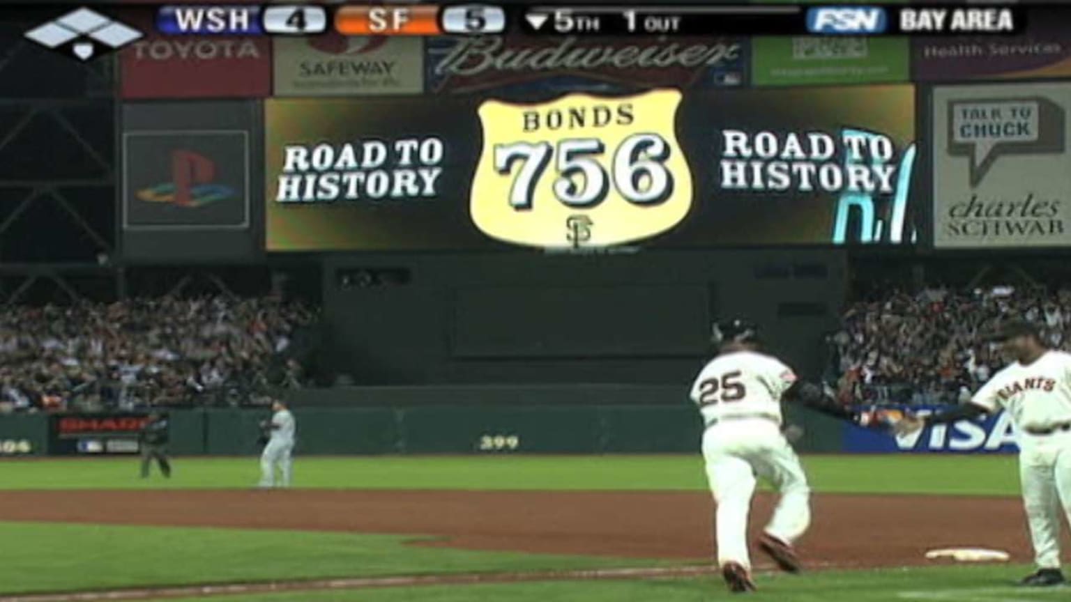 Wsh Sf Bonds Breaks Aaron S Record With No 756 08 07 2007 San