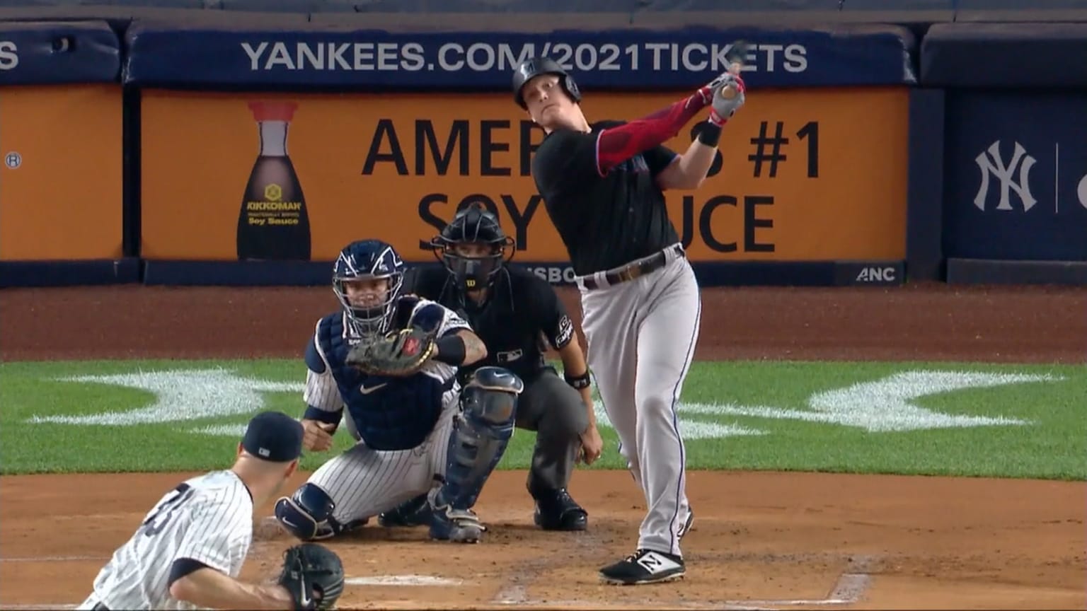 Garrett Cooper belts a three-run homer to right field | 09/25/2020 ...