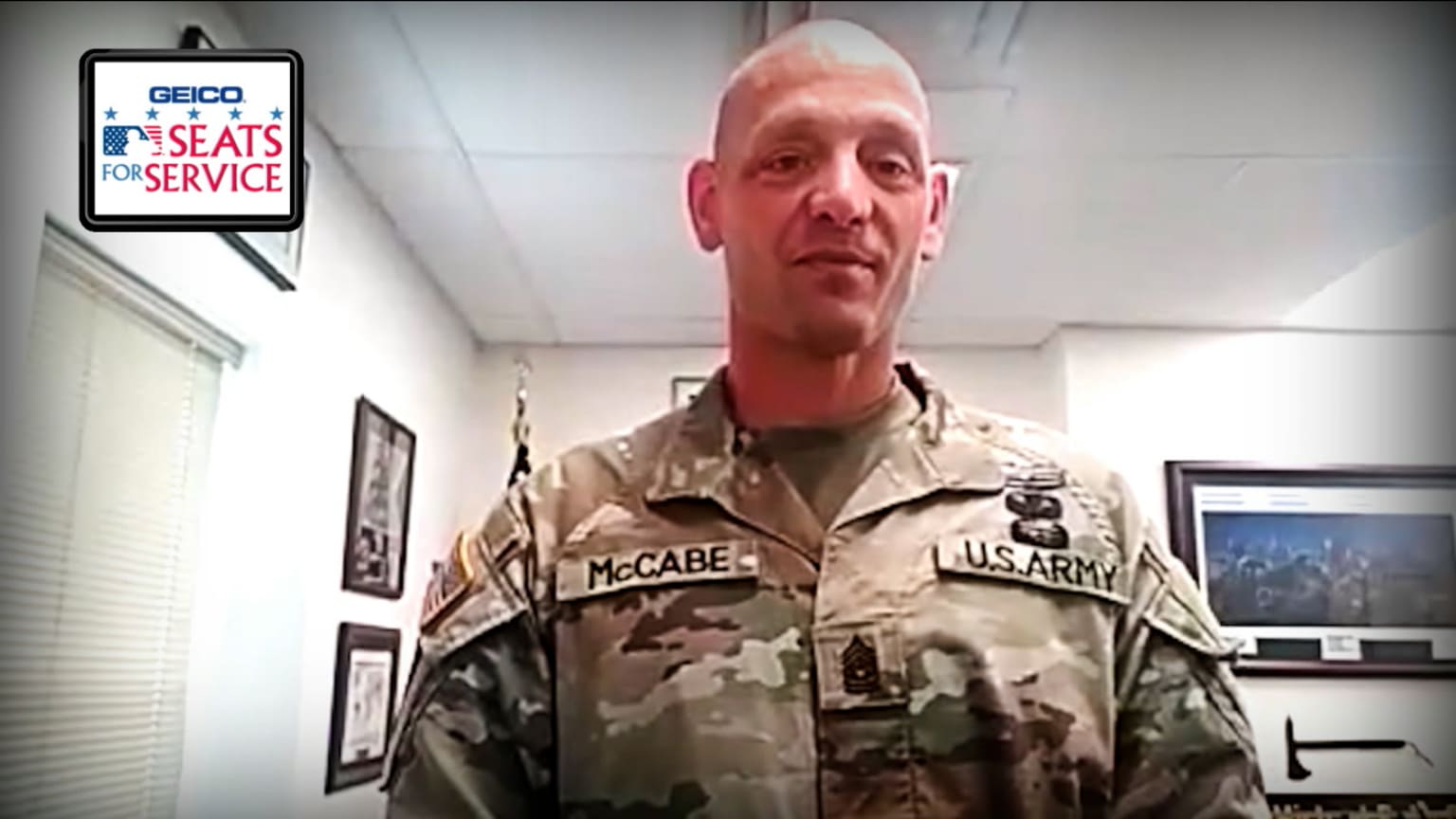 Michael R. McCabe honored by GEICO Seats for Service | 08/17/2021 | MLB.com