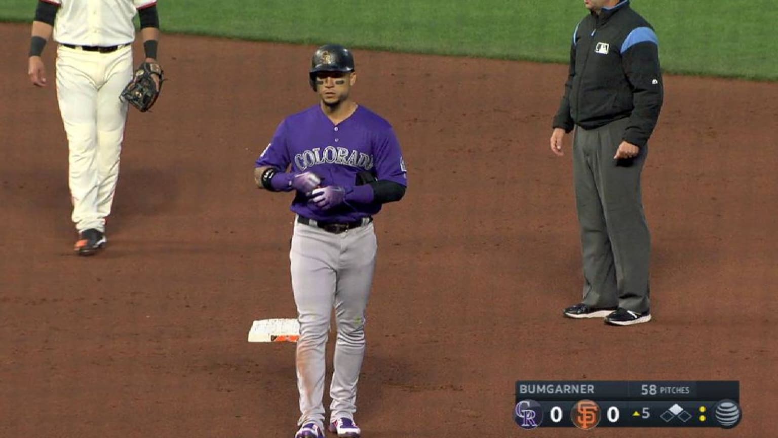 COL@SF: CarGo doubles in 5th, breaks up perfect game | 06/27/2018 ...