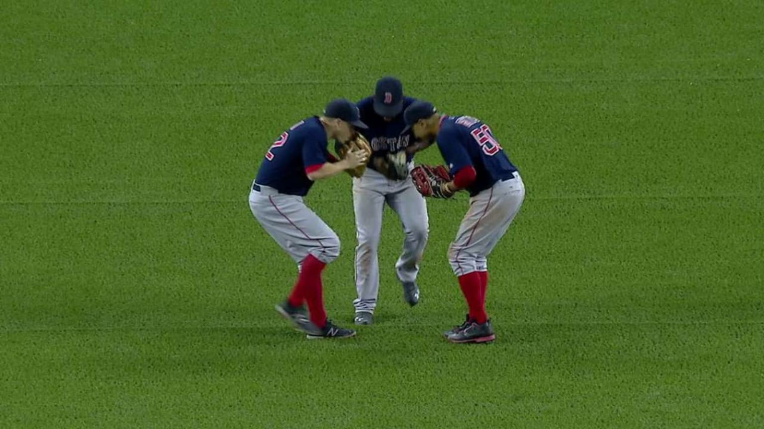 BOS@TOR: Red Sox outfield dances after blowout win | 09/09/2016 ...