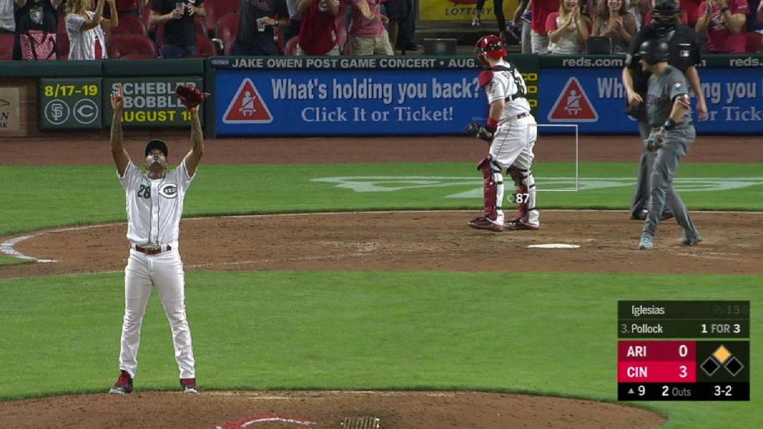 Iglesias K's Pollock, earns save | 08/10/2018 | MLB.com