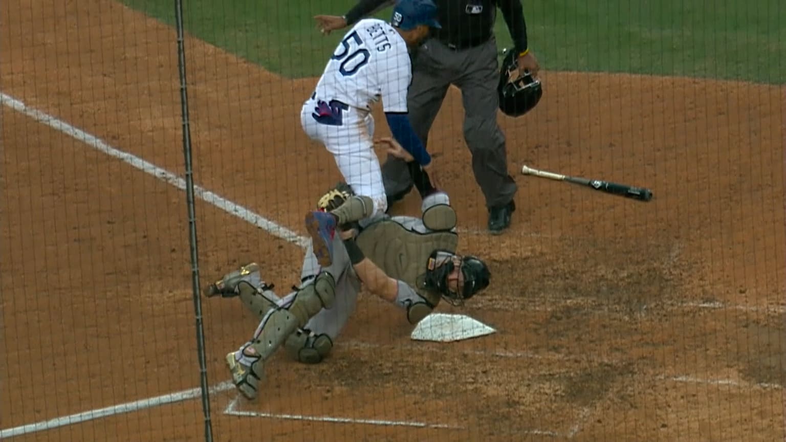 Adam Duvall's perfect throw nabs Mookie Betts at home | 05/16/2021 ...