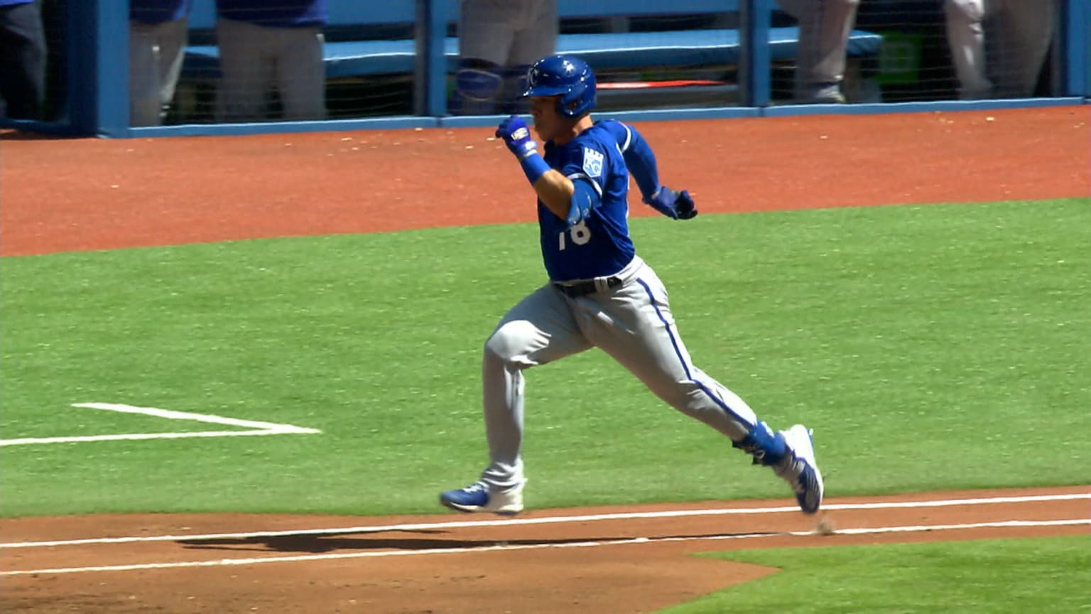 Freddy Fermin safe at first after overturned call | 07/16/2022 | Kansas ...